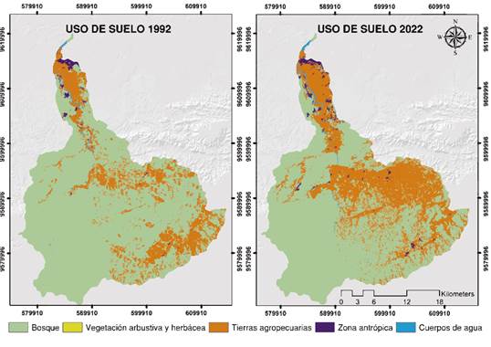 Análisis multitemporal del cambio de uso del suelo en la cuenca del río ...
